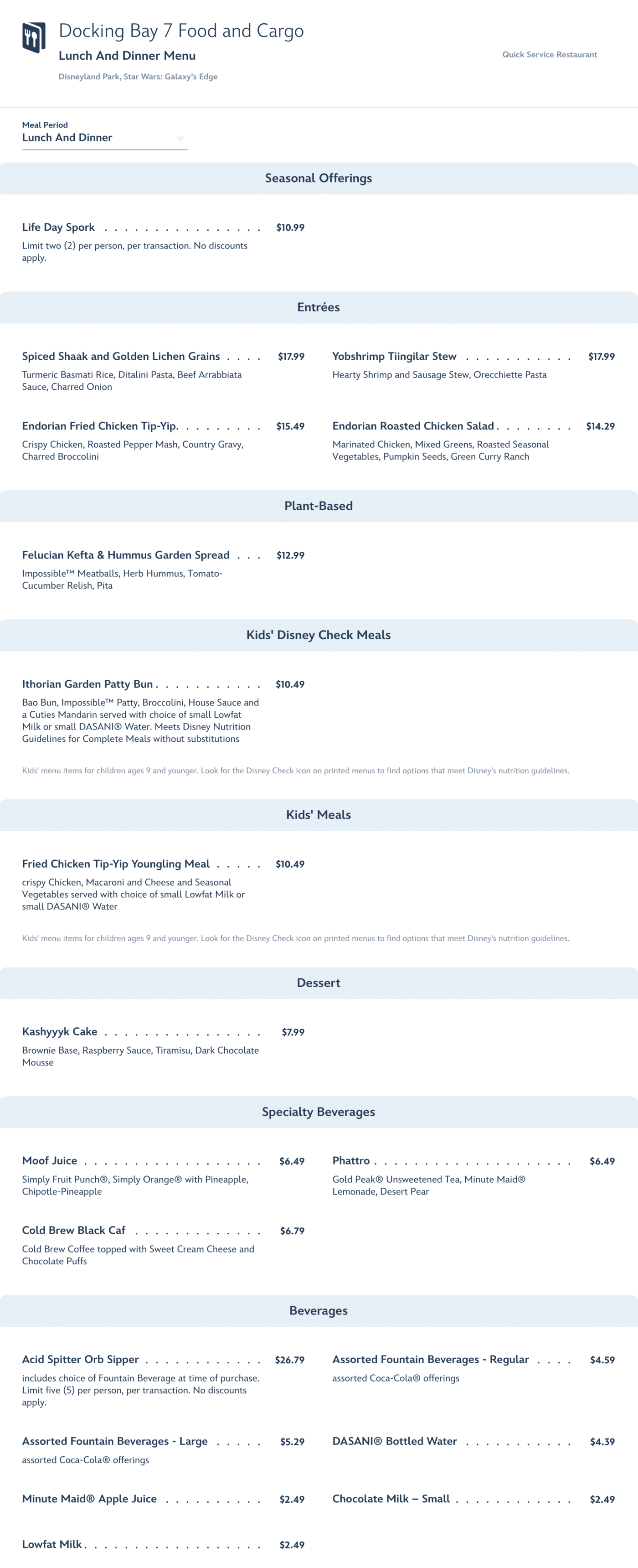 Docking Bay 7 Food and Cargo Review - Park Savers